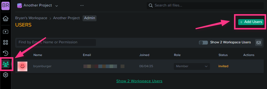 Adding Users to your Workspace or Project – SyncSketch